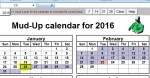 Mud Up Calendar Rotational Planner Sheet for Oilfield Personnel‎