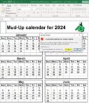 Mud Up Calendar Rotational Planner Sheet for Oilfield Personnel‎